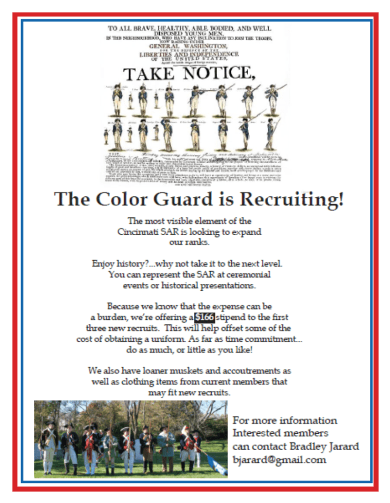 Cincinnati SAR Color Guard - Call for New Recruits! - Cincinnati ...